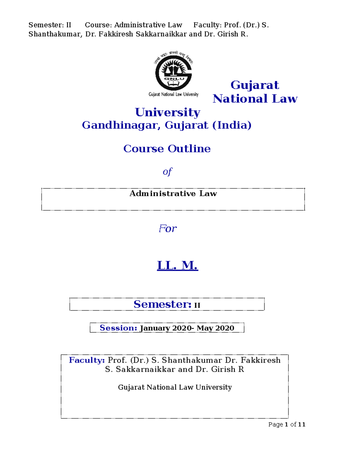 Admin Law 2020 - what to study - Shanthakumar, Dr. Fakkiresh ...
