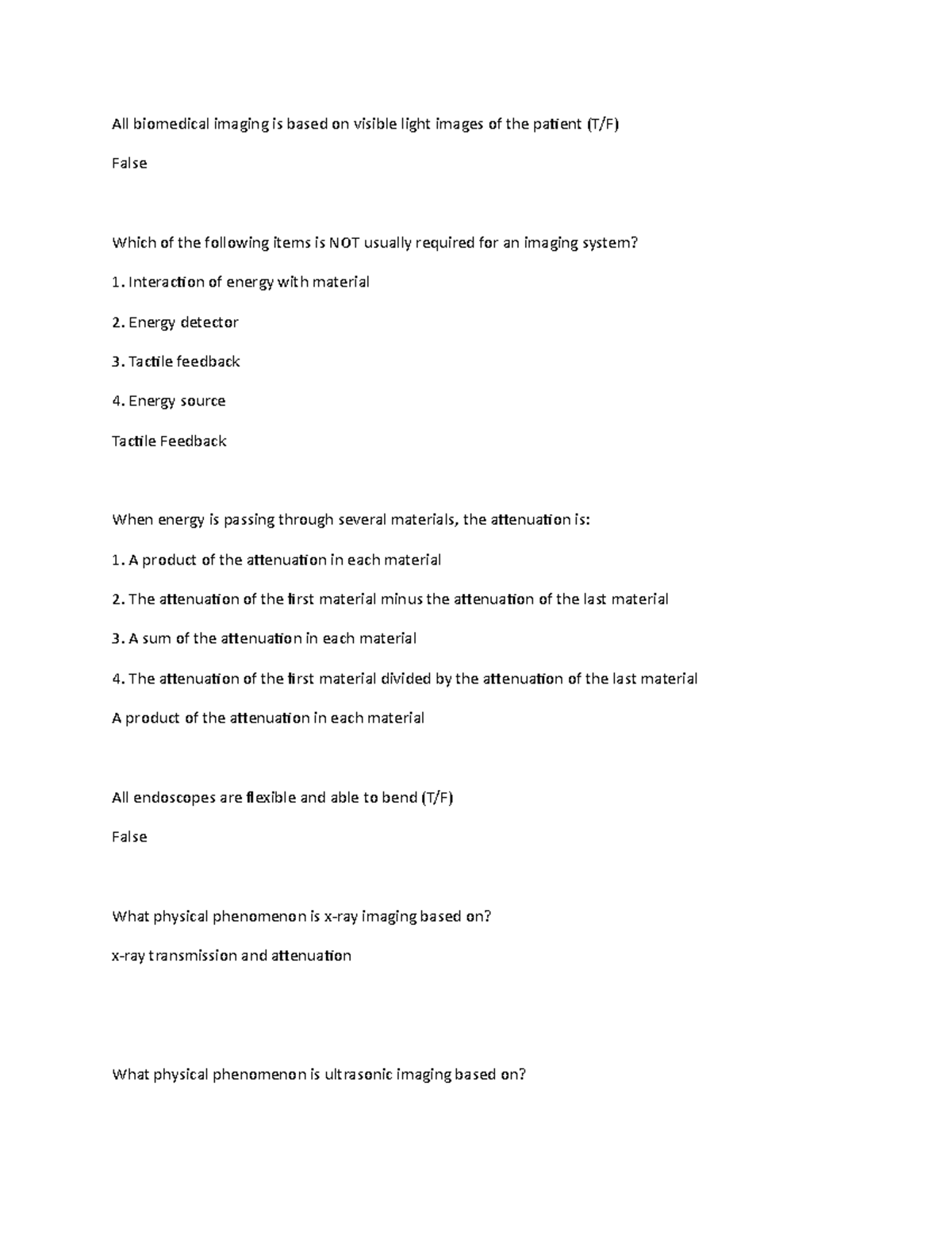 All biomedical BME Final - All biomedical imaging is based on visible ...