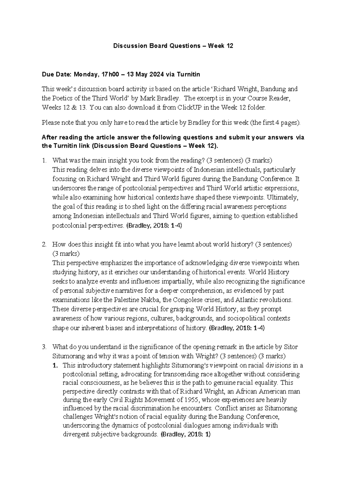 Discussion Group Week 12 - Discussion Board Questions – Week 12 Due ...