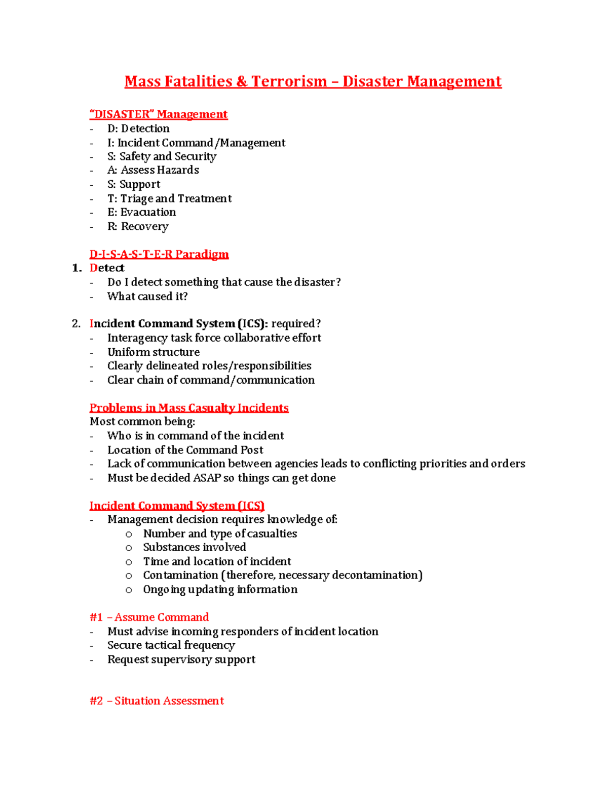Introduction to Pathology - Lecture 13 - Mass Fatalities & Terrorism ...