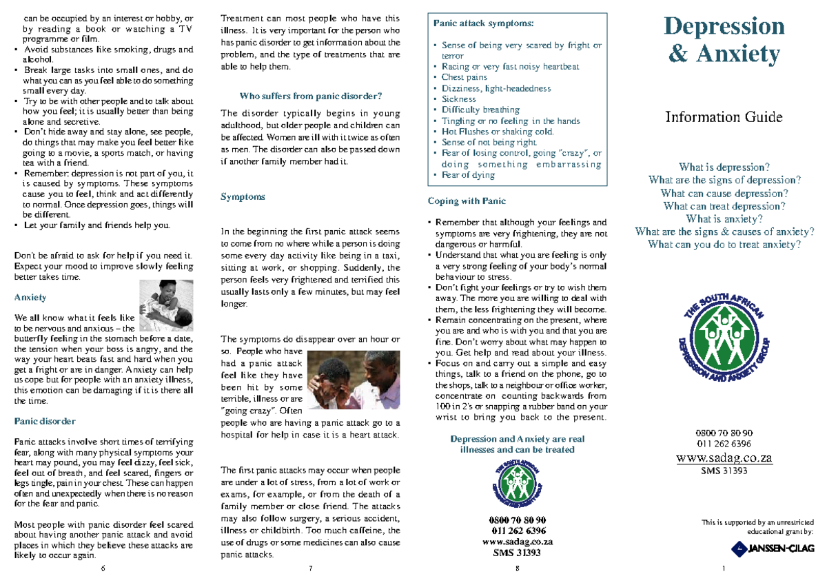 Depression DL Brochure - Depression & Anxiety Information Guide What is ...