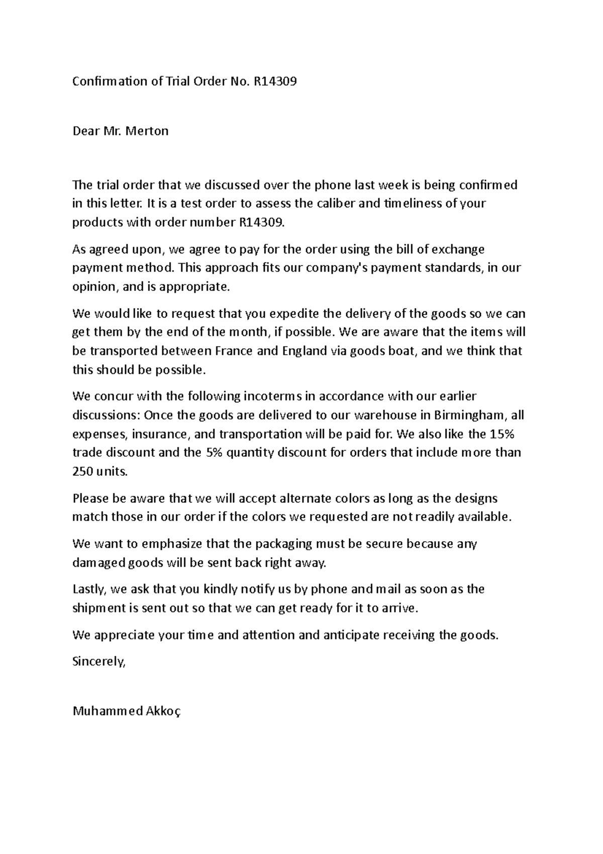 Confirmation Of Trial Order No R Dear Mr Merton The Trial Order That confirmation-of-trial-order-no-r-dear-mr-merton-the-trial-order-that