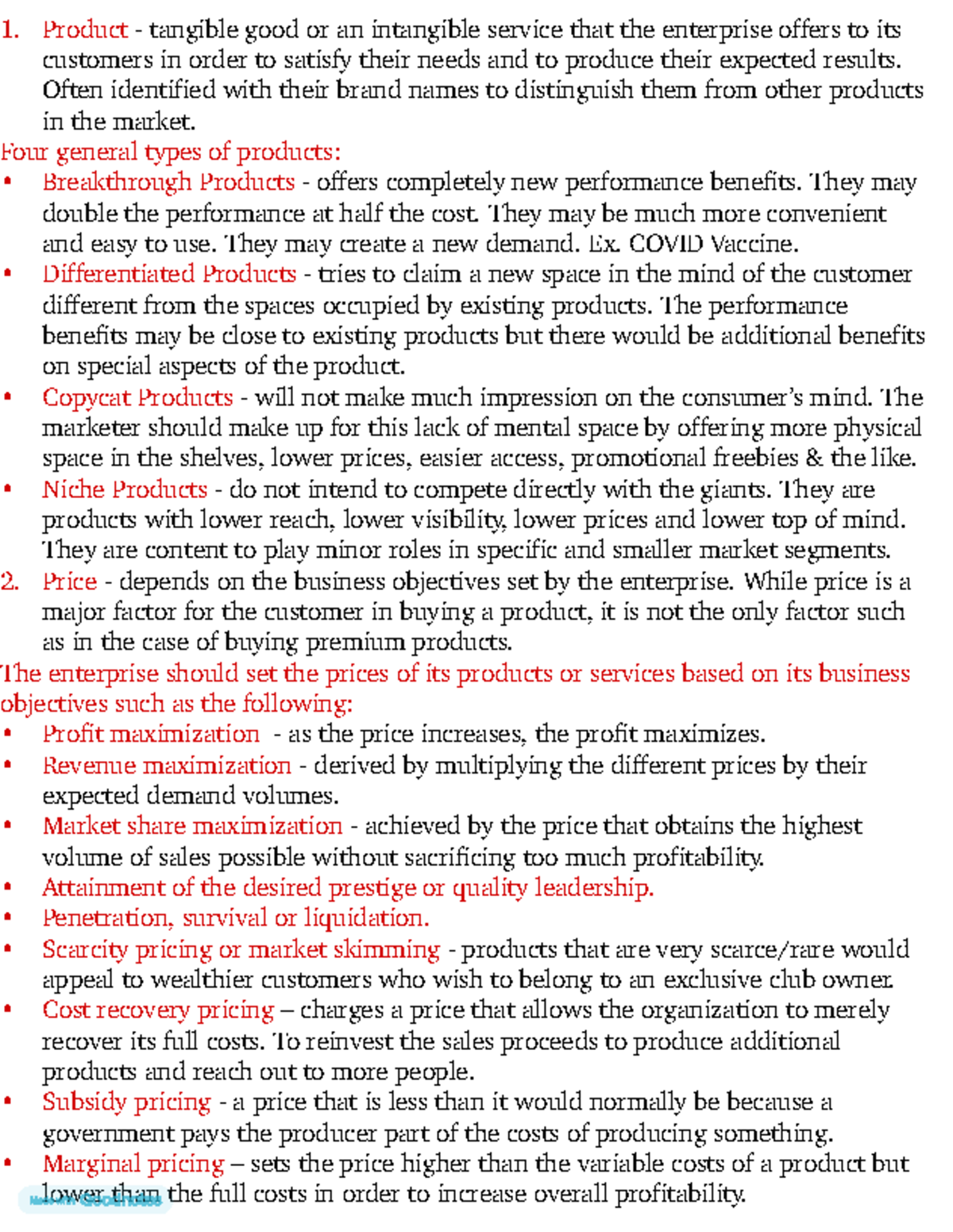 CPAR - Reviewer for CPAR - tangible good or an intangible service that ...