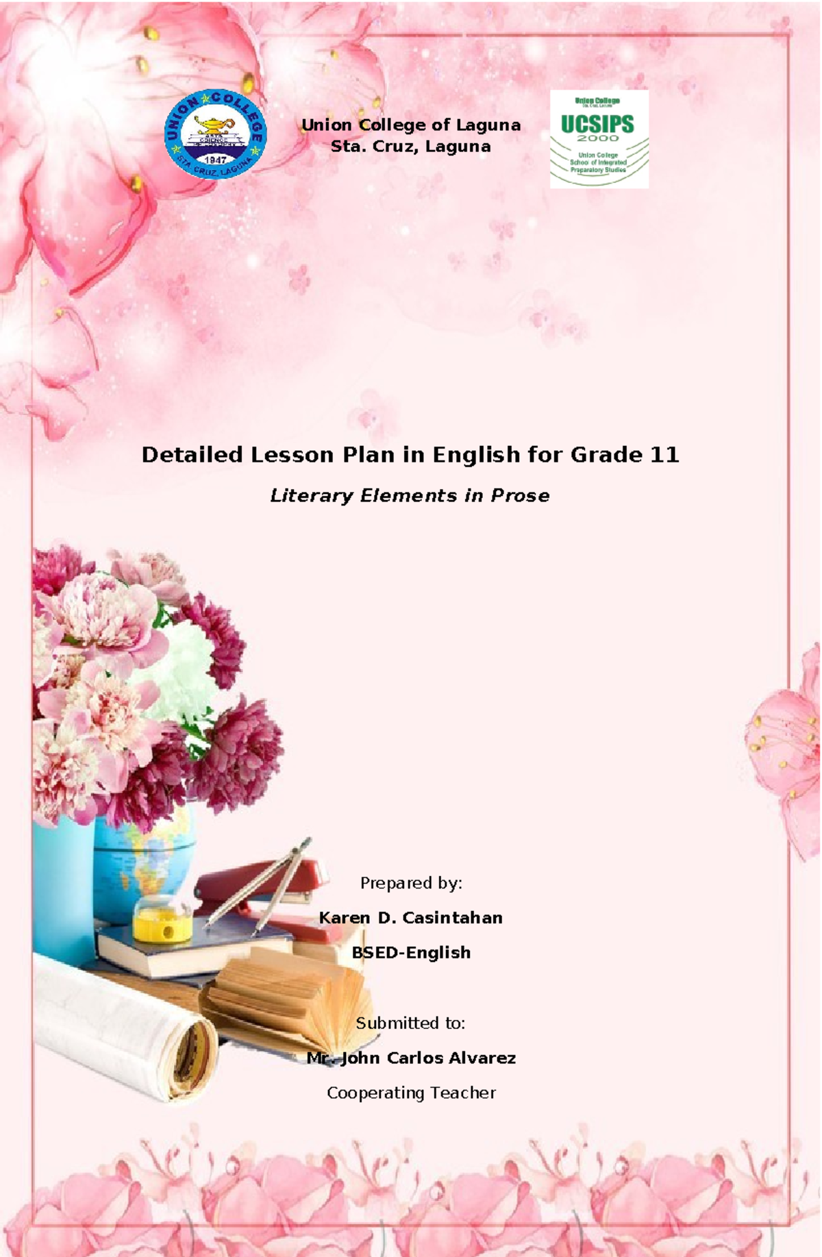533326869 Grade 11 literary elements in prose Detailed Lesson Plan ...