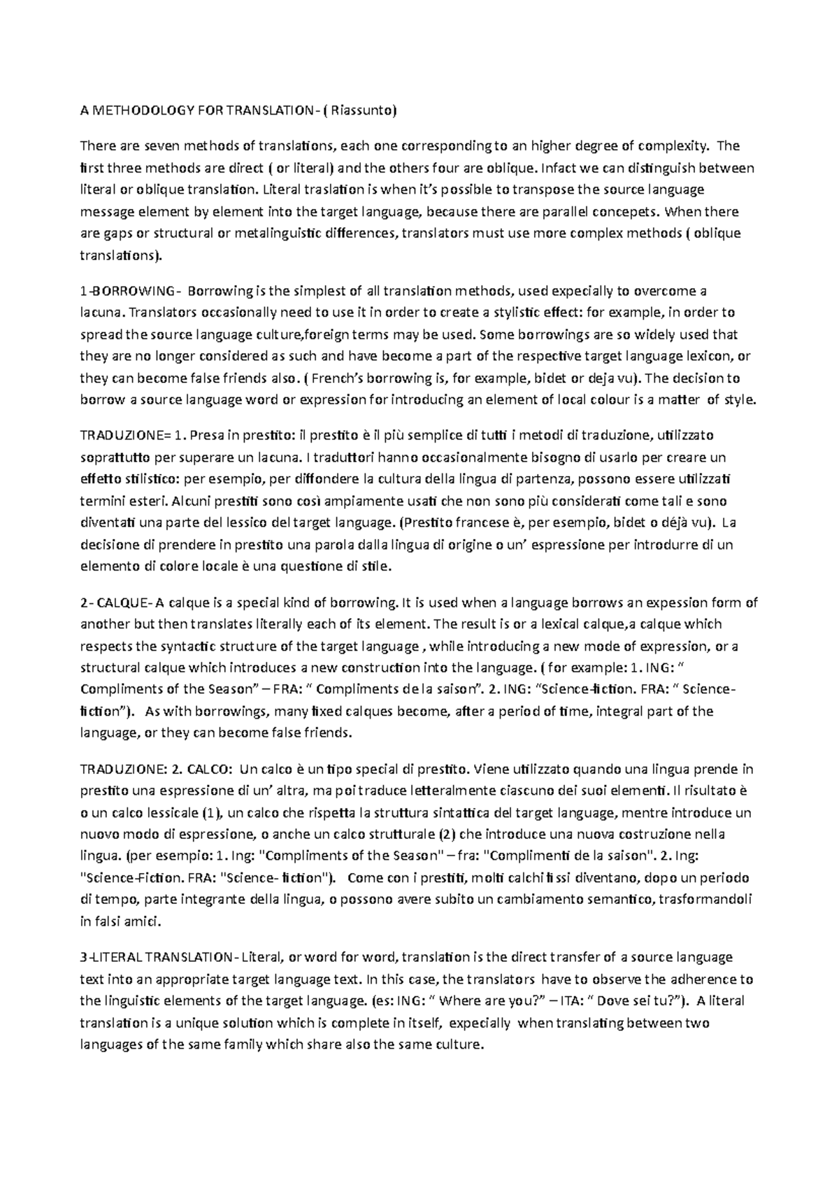 A Methodology FOR Translation - A METHODOLOGY FOR TRANSLATION ...