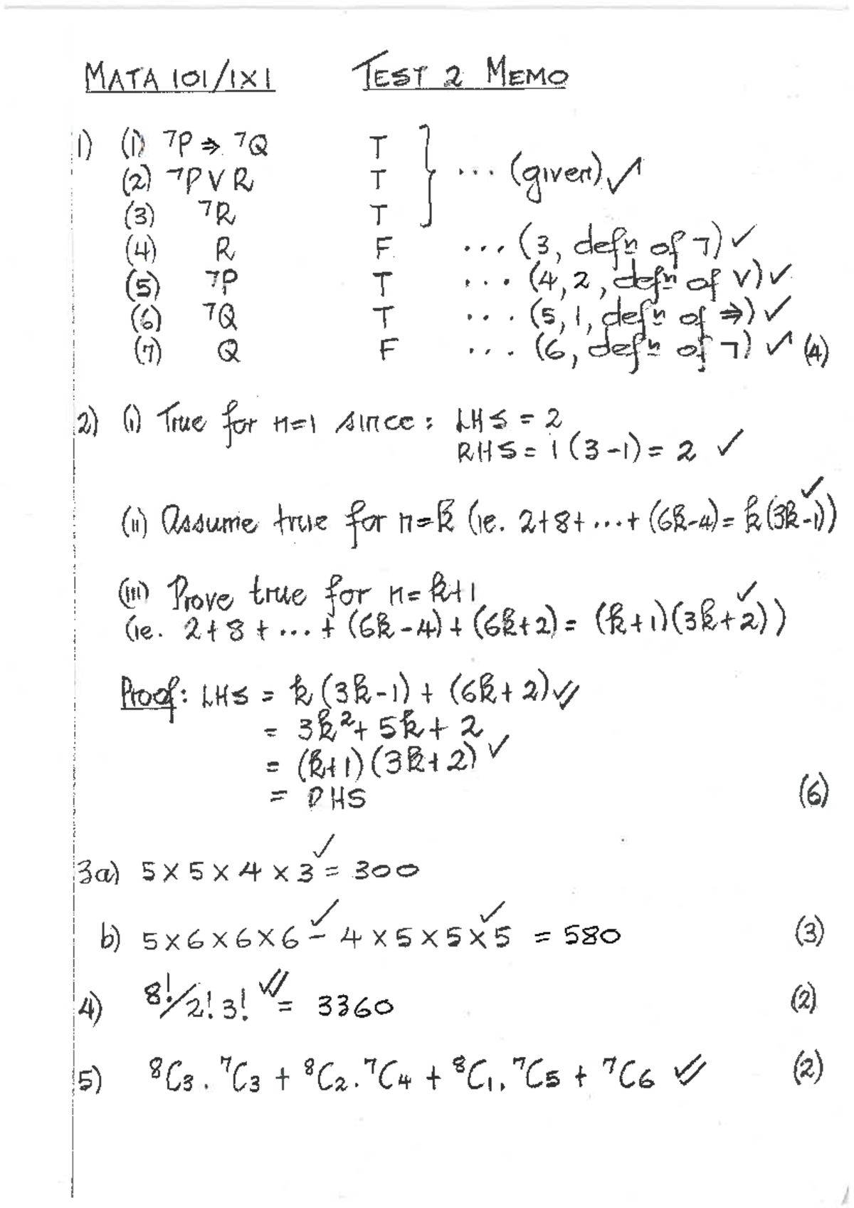 Test 2 2015 memo - Helpful for preparing for tests. - MATA TEST 2 MEMO ...