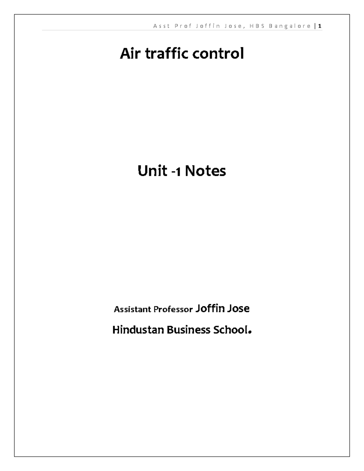 Air traffic control unit 3 - Air traffic control Unit -1 Notes ...