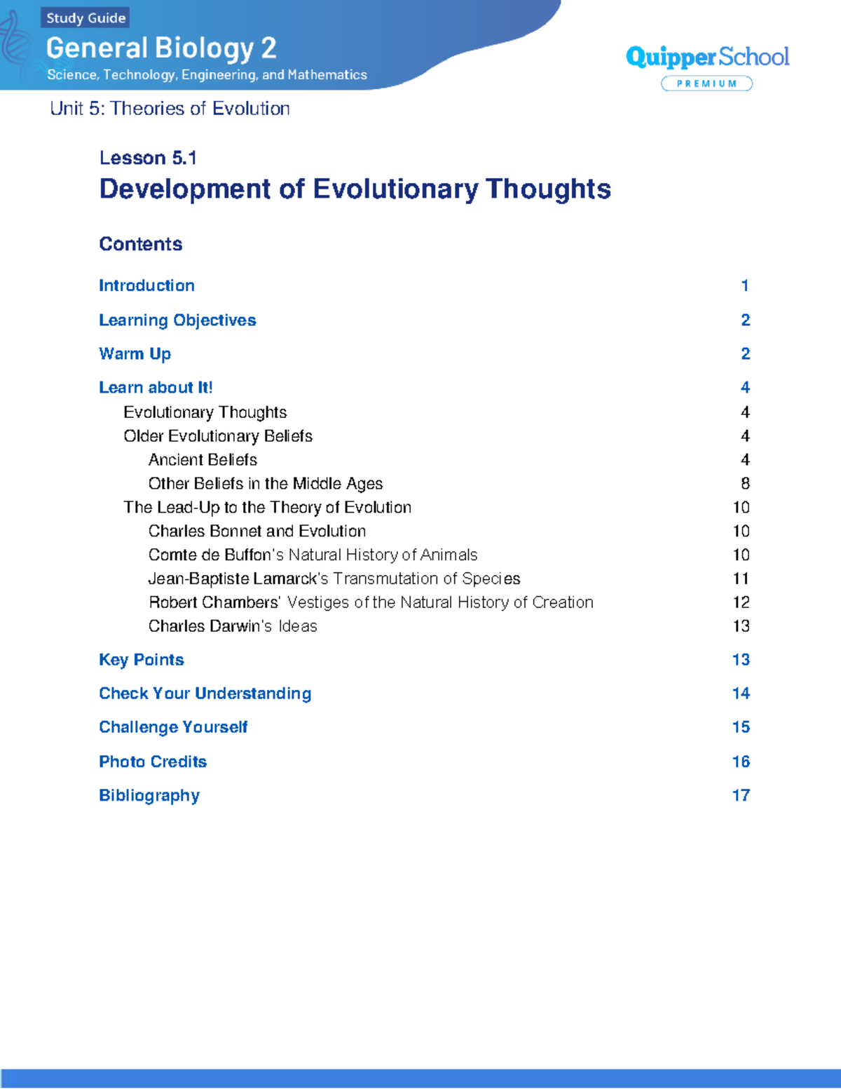 Lesson 11 Development of Evolutionary Thoughts - Development of ...