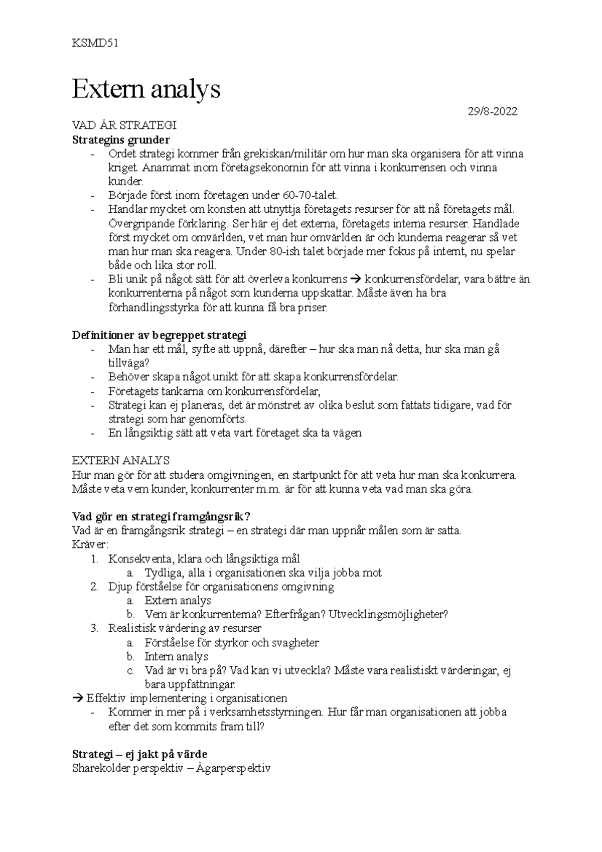 Extern analys 29:8-2022 - Extern analys 29/8- VAD ÄR STRATEGI ...