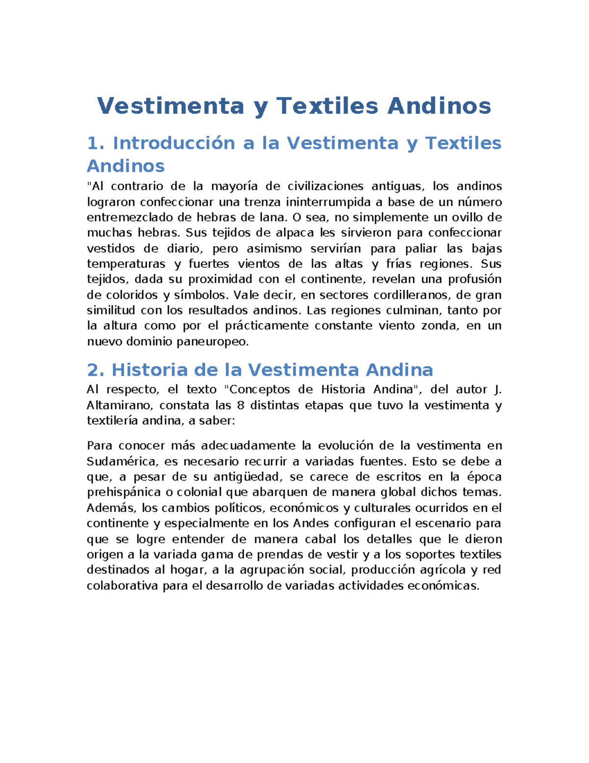 El Estudio de la Vestimenta y Textiles Andinos - Vestimenta y Textiles ...