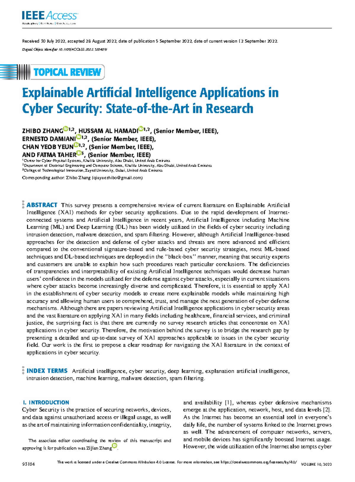 Explainable Artificial Intelligence Applications in Cyber Security ...