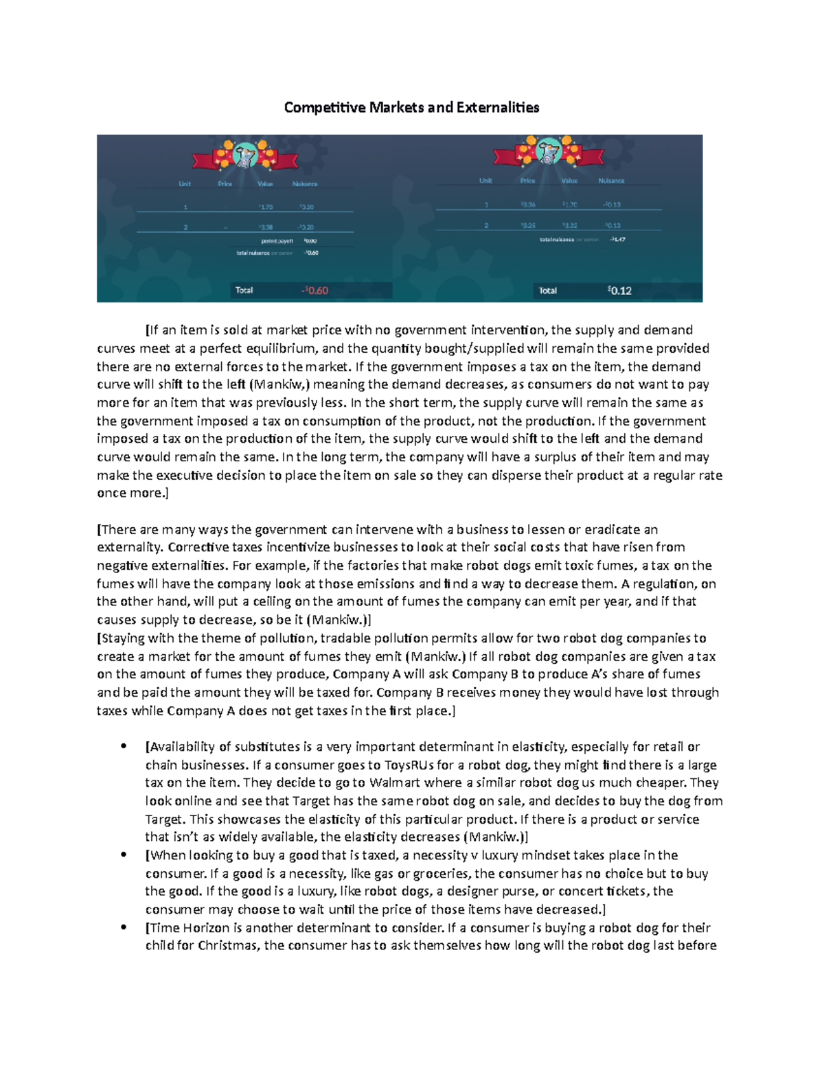 Mod 4 Checkpoint Assignment - Competitive Markets and Externalities [If ...