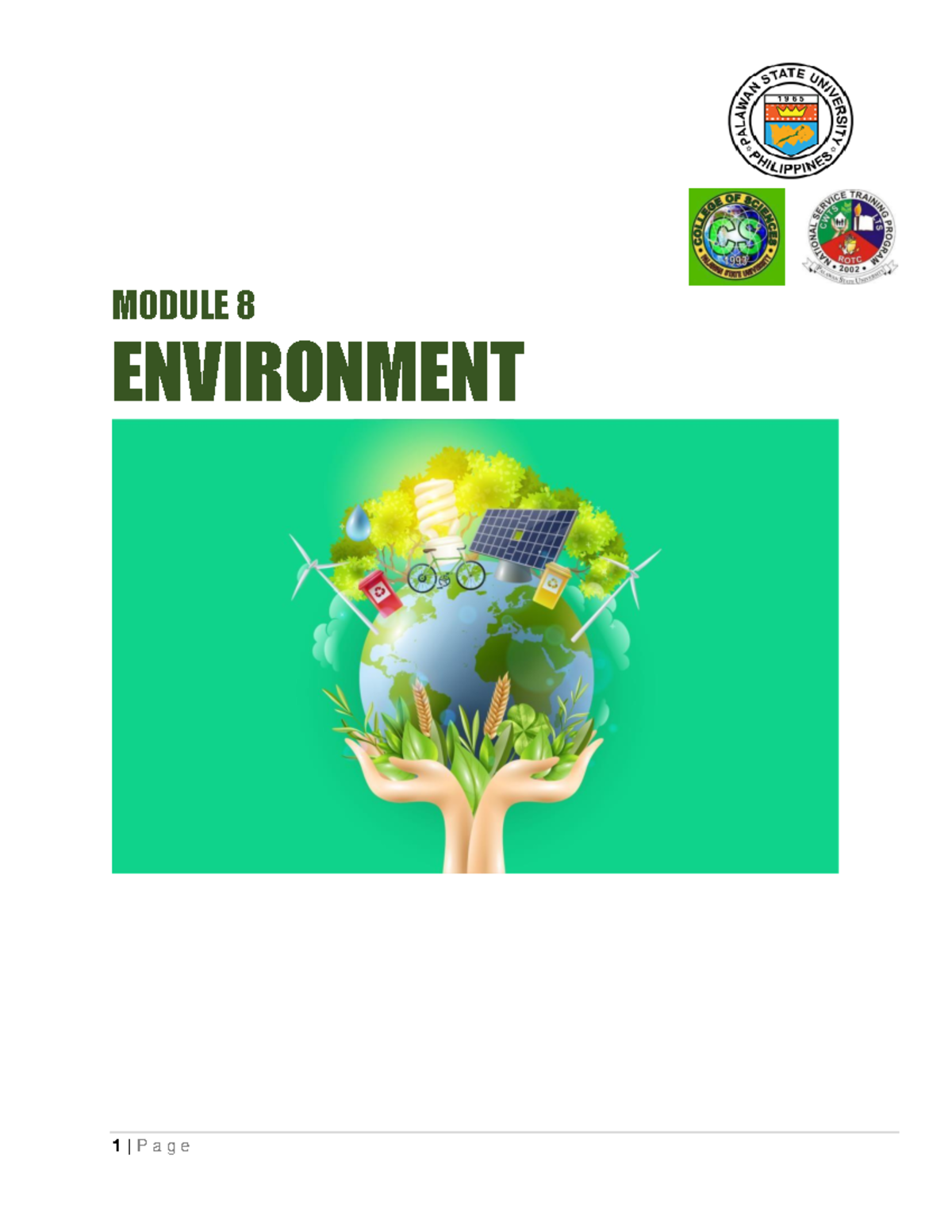 Module-8 Environment-final - MODULE 8 ENVIRONMENT Intended Learning ...
