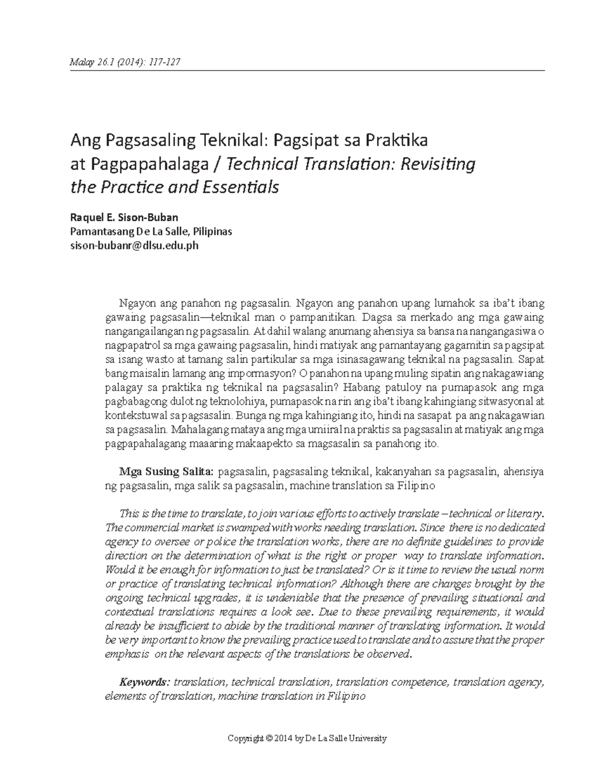 Ang Papel ng Pagsasalin sa Asean Integra - Filipino sa Iba't IBANG ...