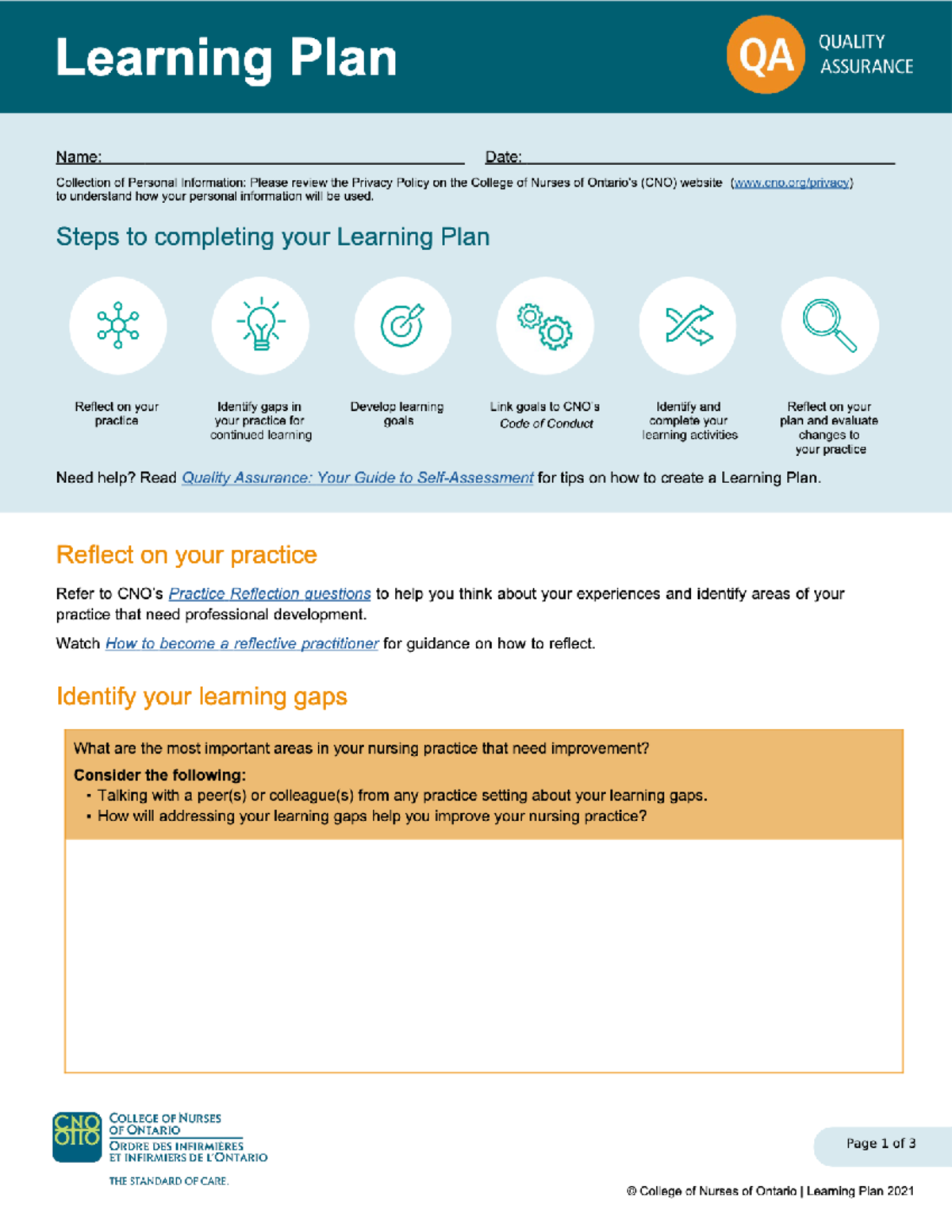Learning Plan Template (CNO) - 24F -Practical Nrsg Clinical Applic ...