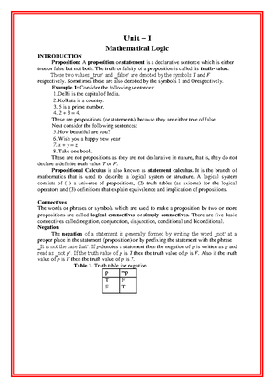 MFCS UNIT - 2 - NTA - UNIT - Set Theory 1. Basic Concepts of Set-Theory ####### Set – Definition ...