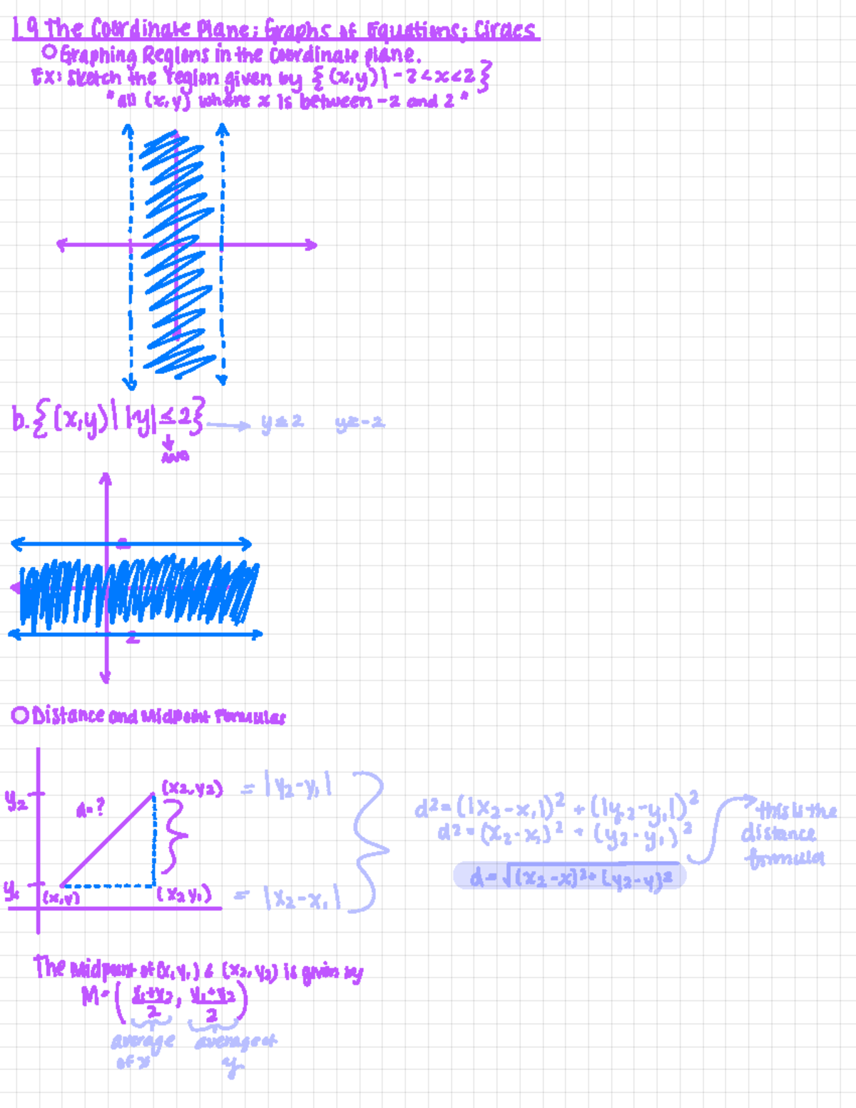 1.9 Notes Coordinate Plane - 1 The Coordinate Plane ; Graphs of ...