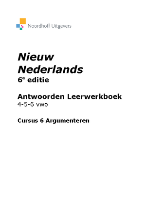 Antwoorden Havo 3 Nieuw Nederlands - Nieuw Nederlands 6e editie – 3 ...