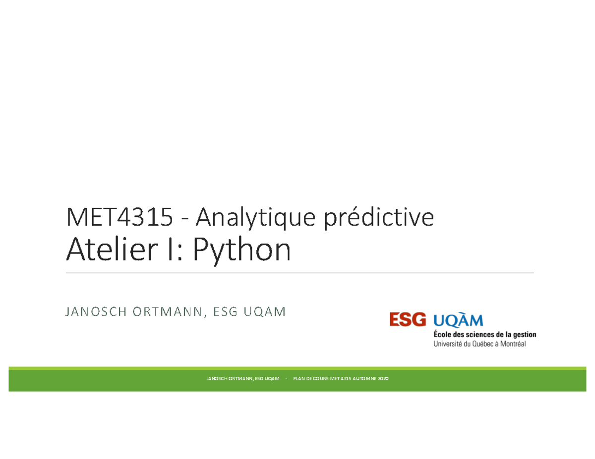 MET4315 03 Atelier 1 Donnees Python I OK - MET4315 - Analytique prédictive Atelier I: Python ...