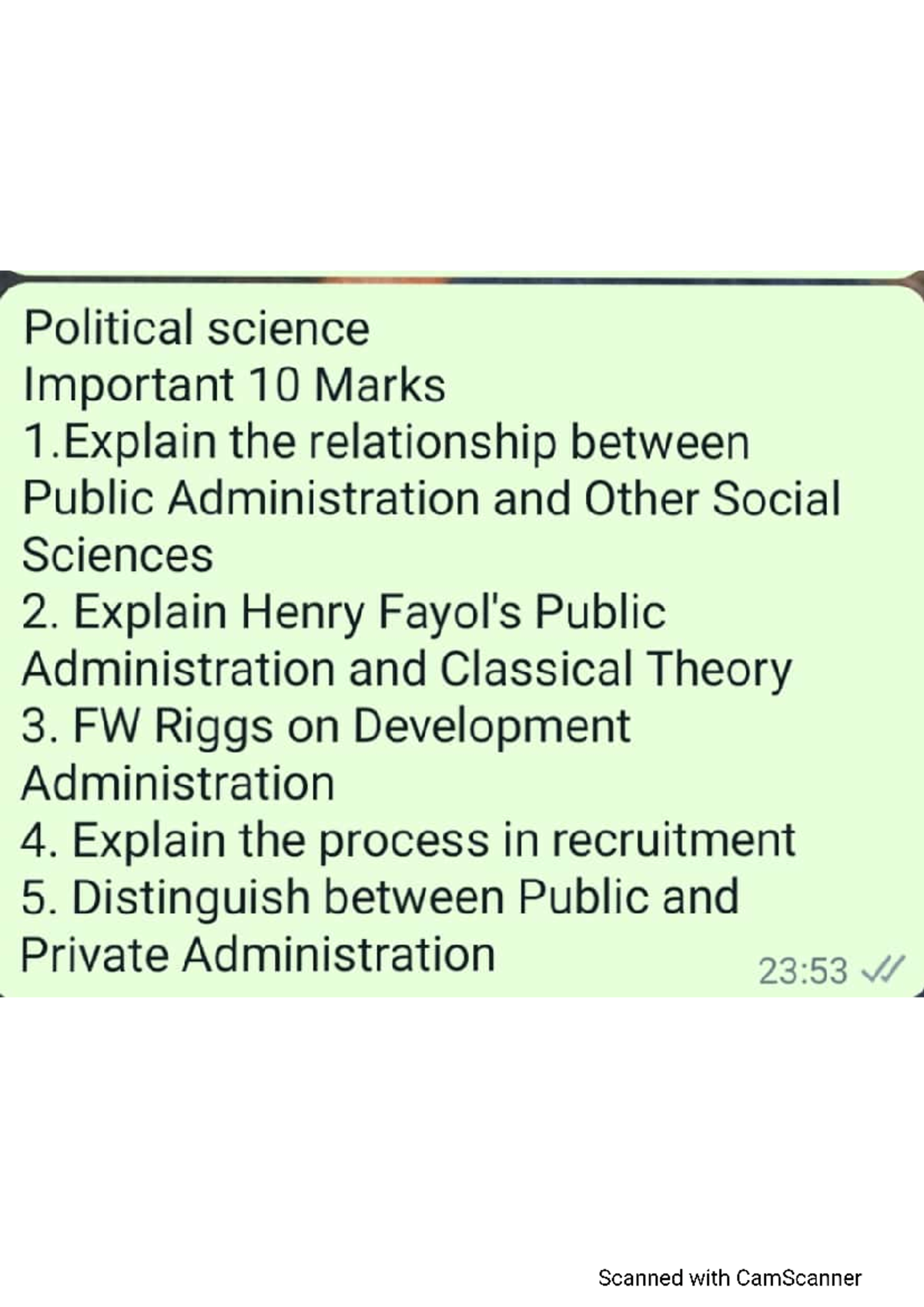 Paul. Pol Sci - Political science brief questions - Commerce law - Studocu