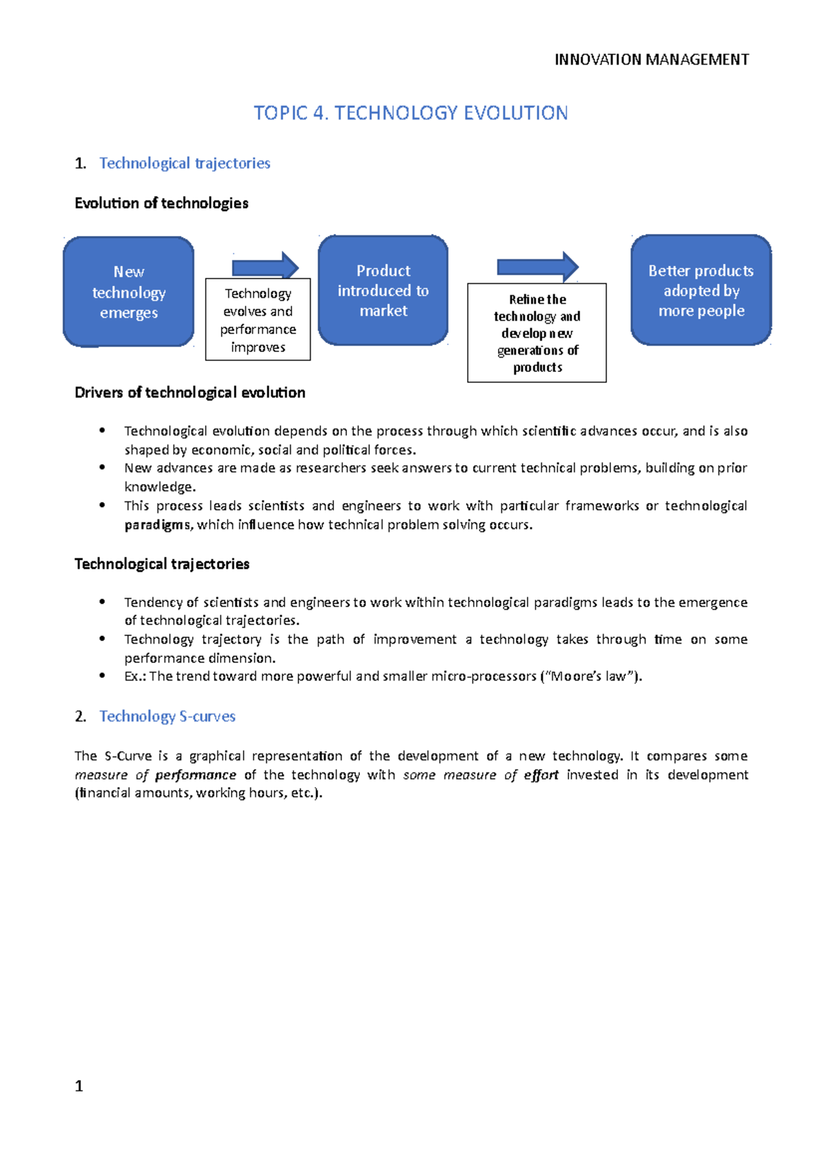 Topic 4 Innovation - lecture 4 - TOPIC 4. TECHNOLOGY EVOLUTION 1 ...