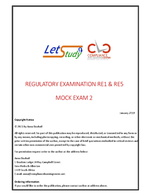 RE1 EXAM PRACTICE - Key Individual Regulatory Exam Workshop Material ...