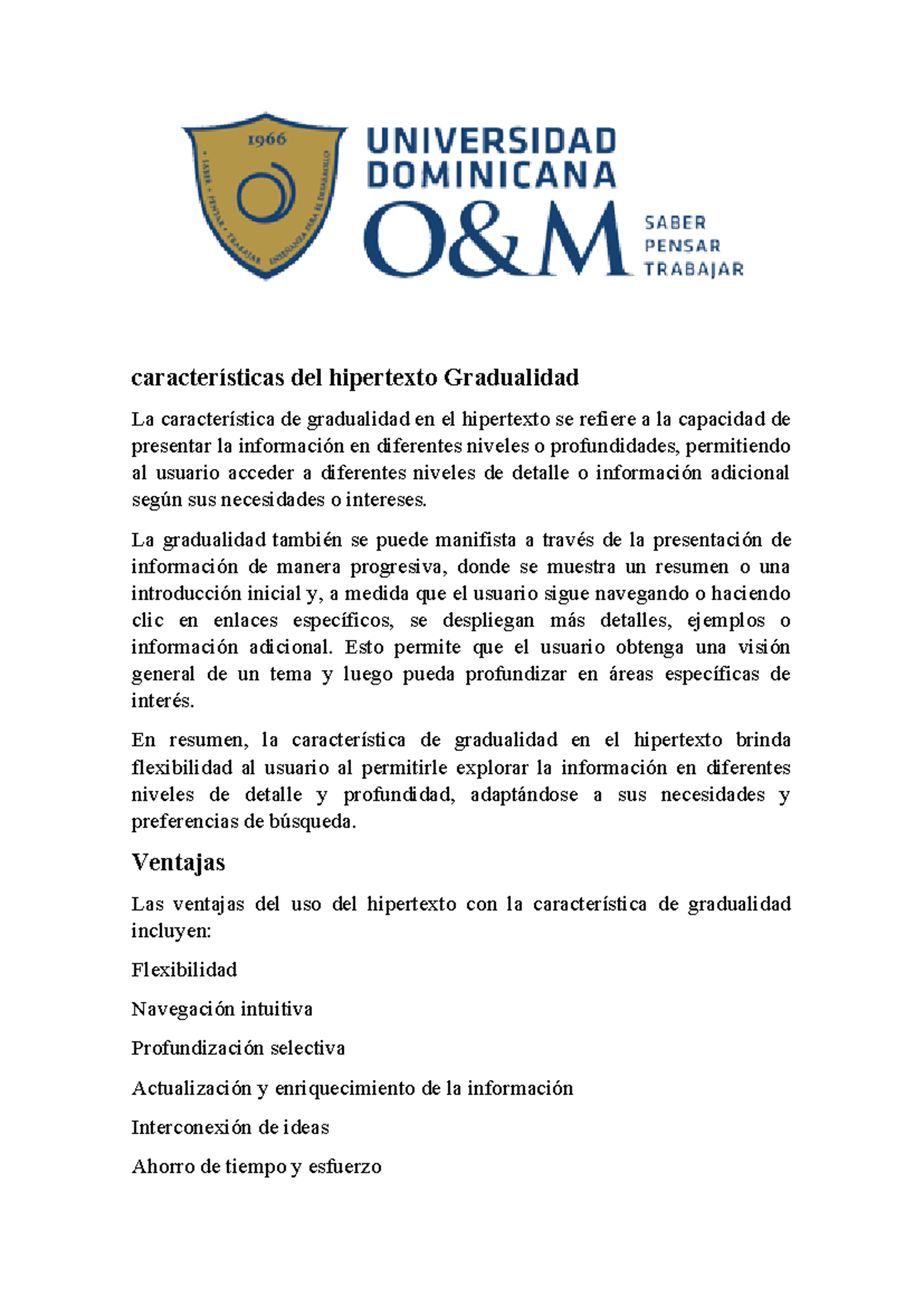 Características del hipertexto Gradualidad - características del ...