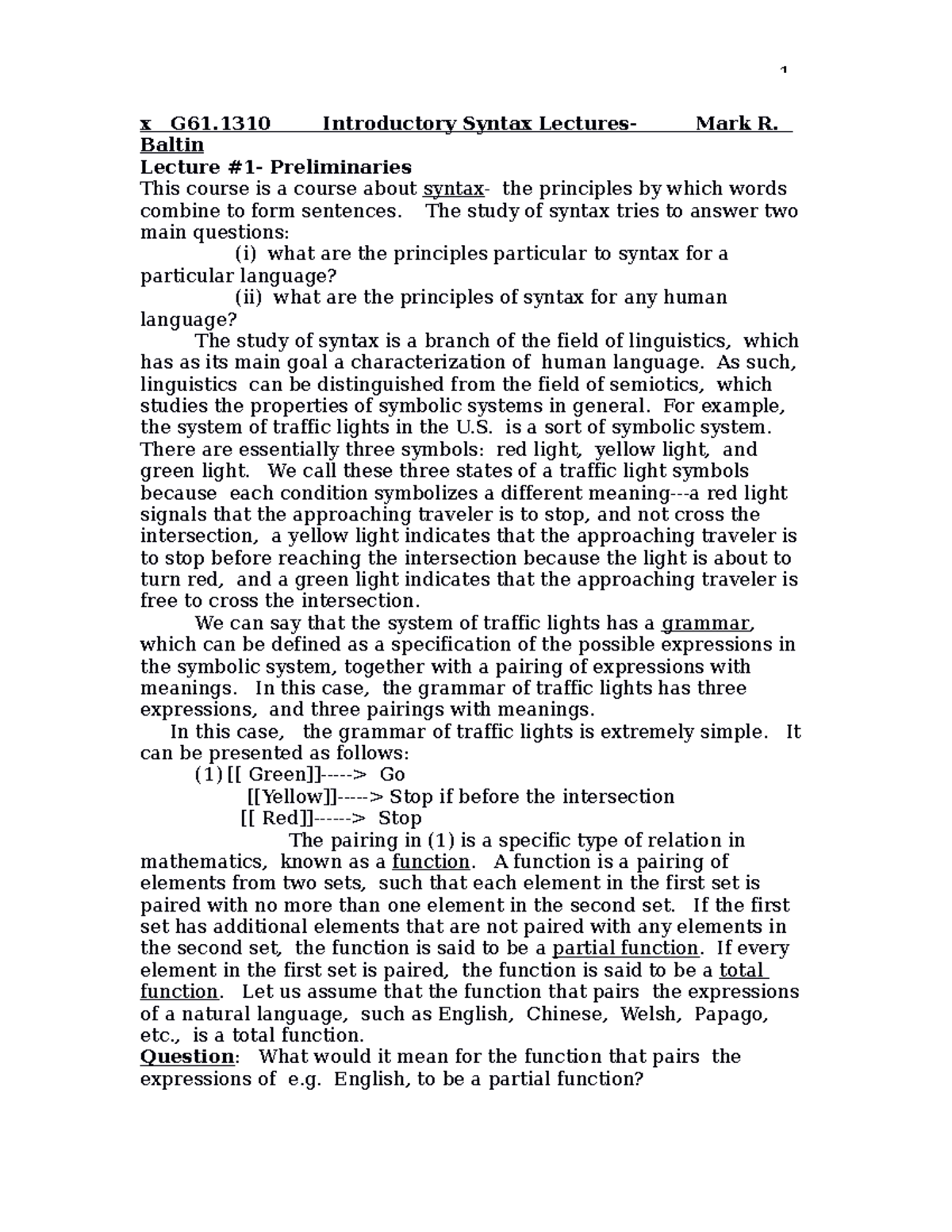 Notes - revision text - x G61 Introductory Syntax Lectures- Mark R ...