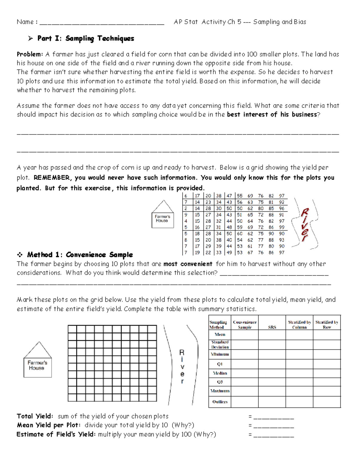 Rolling river activity 1 - Name : _______________________________ AP ...