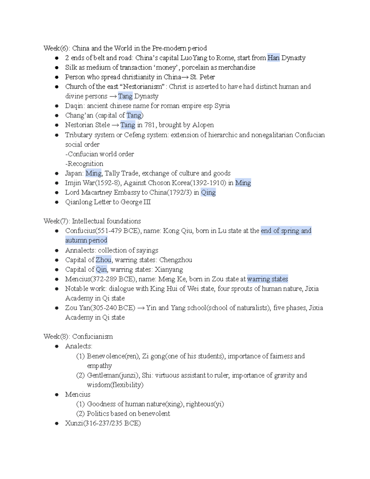 GE1501 Quiz Preparation - Week(6): China and the World in the Pre ...