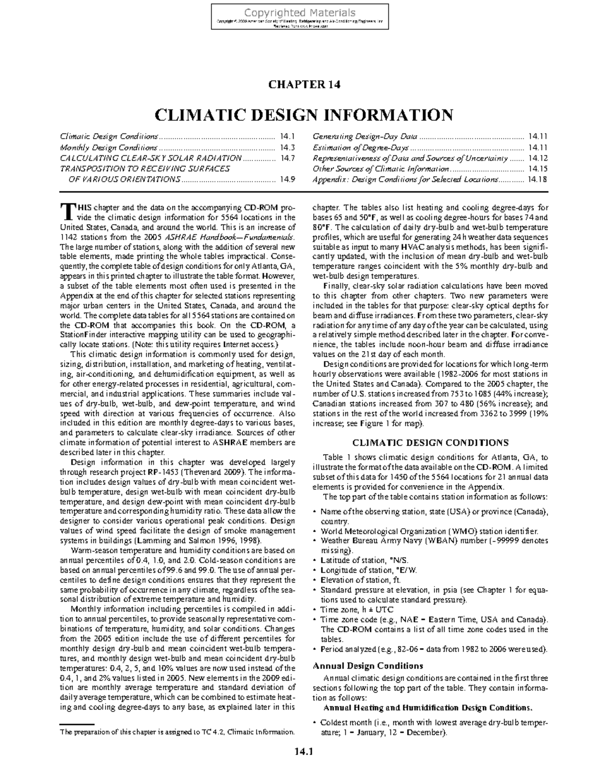 2009- Ashrae- Handbook- Fundamentals-CHP14 Climates - Civil Engineering ...