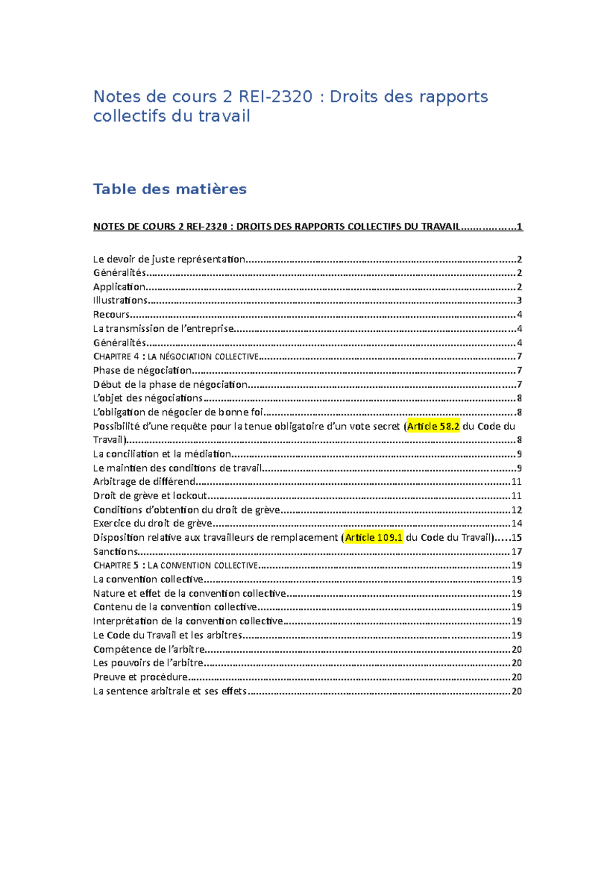 Notes de cours 2 REI-2320 - NOTES DE COURS 2 REI-2320 : DROITS DES ...