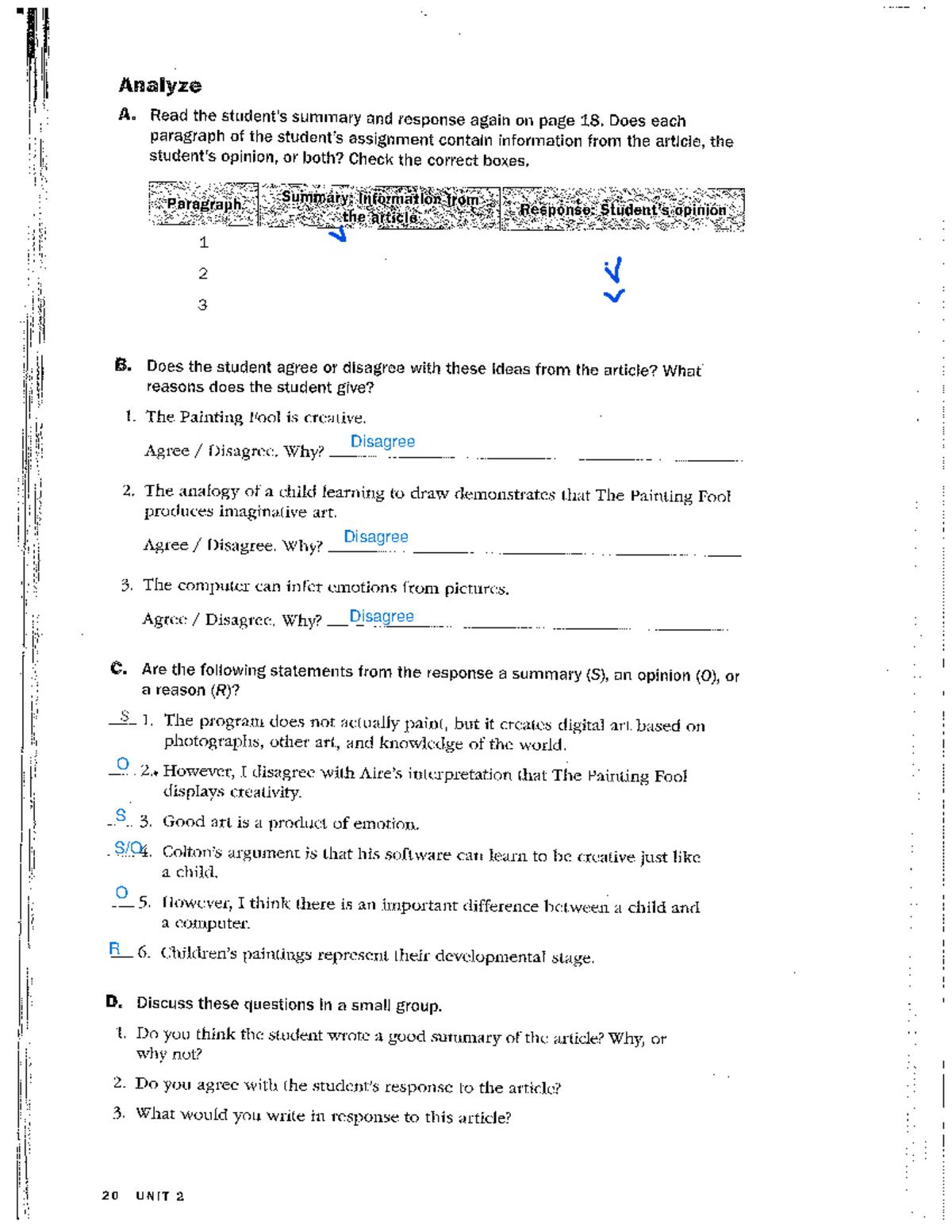 Summary and Response Vocabulary Excercices blank - LING-4101 - Studocu