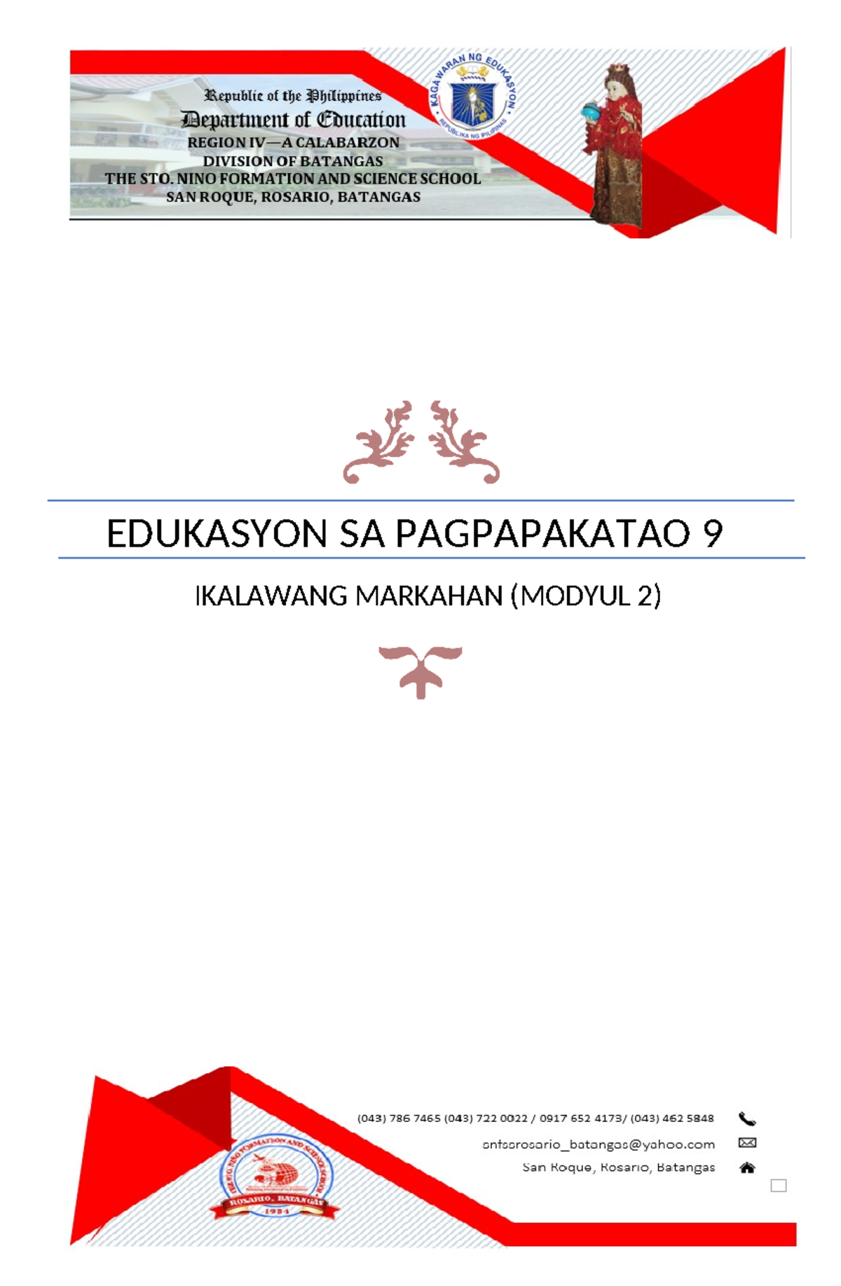8 G9 ESP Q2 M2 - IT IS ALL ABOUT ESP 9 - EDUKASYON SA PAGPAPAKATAO 9 IKALAWANG MARKAHAN (MODYUL ...