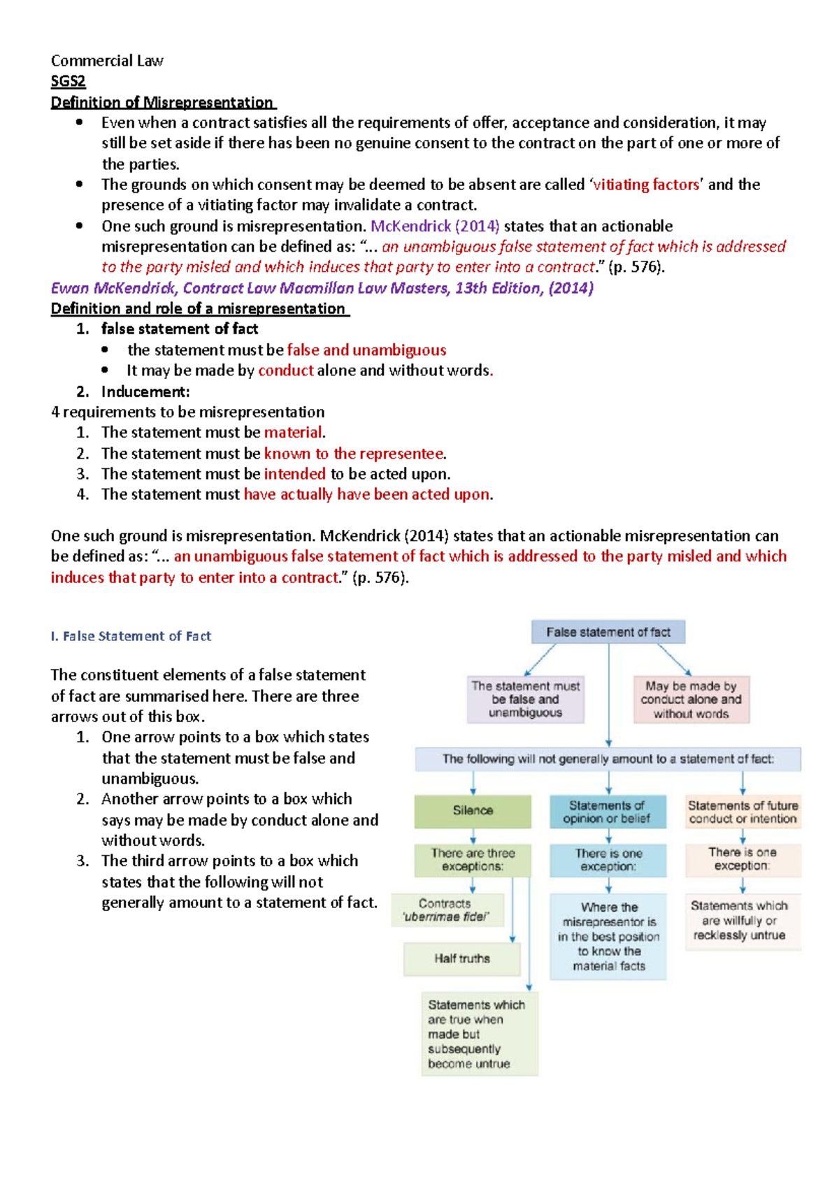 SGS2 - Misrepresentation - SGS Definition of Misrepresentation Even ...