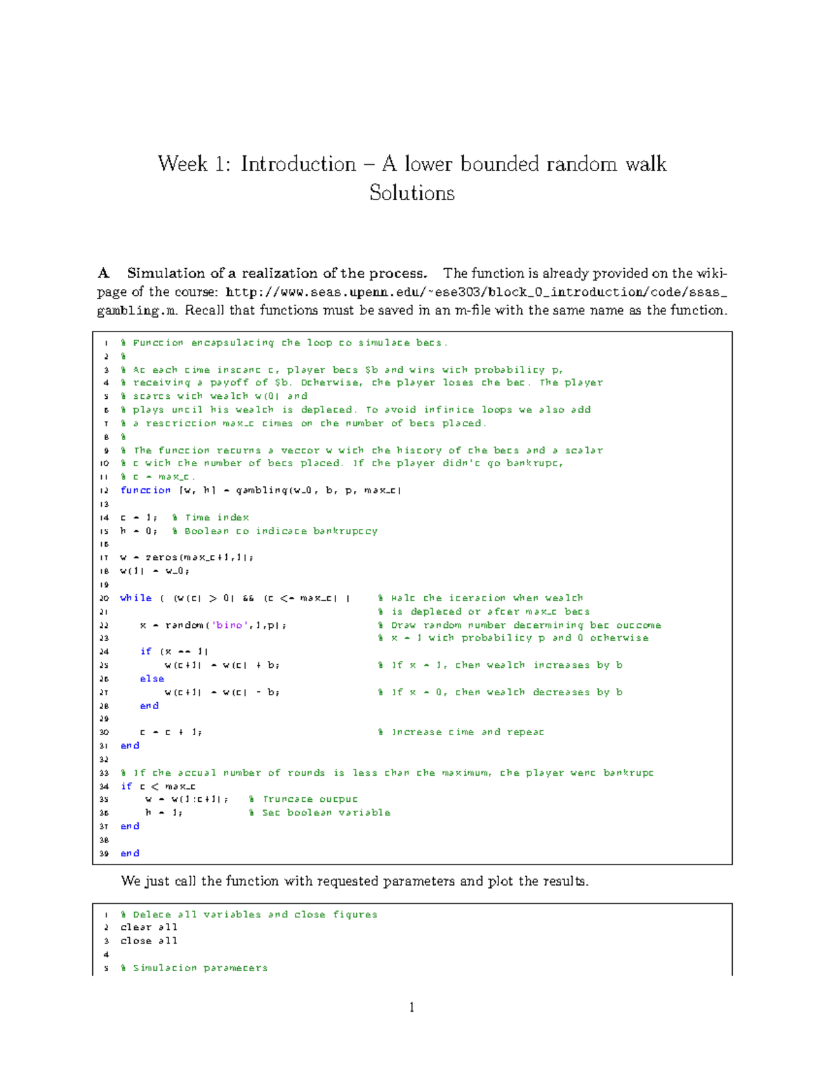 Week 1 solution - Week 1: Introduction – A lower bounded random walk ...