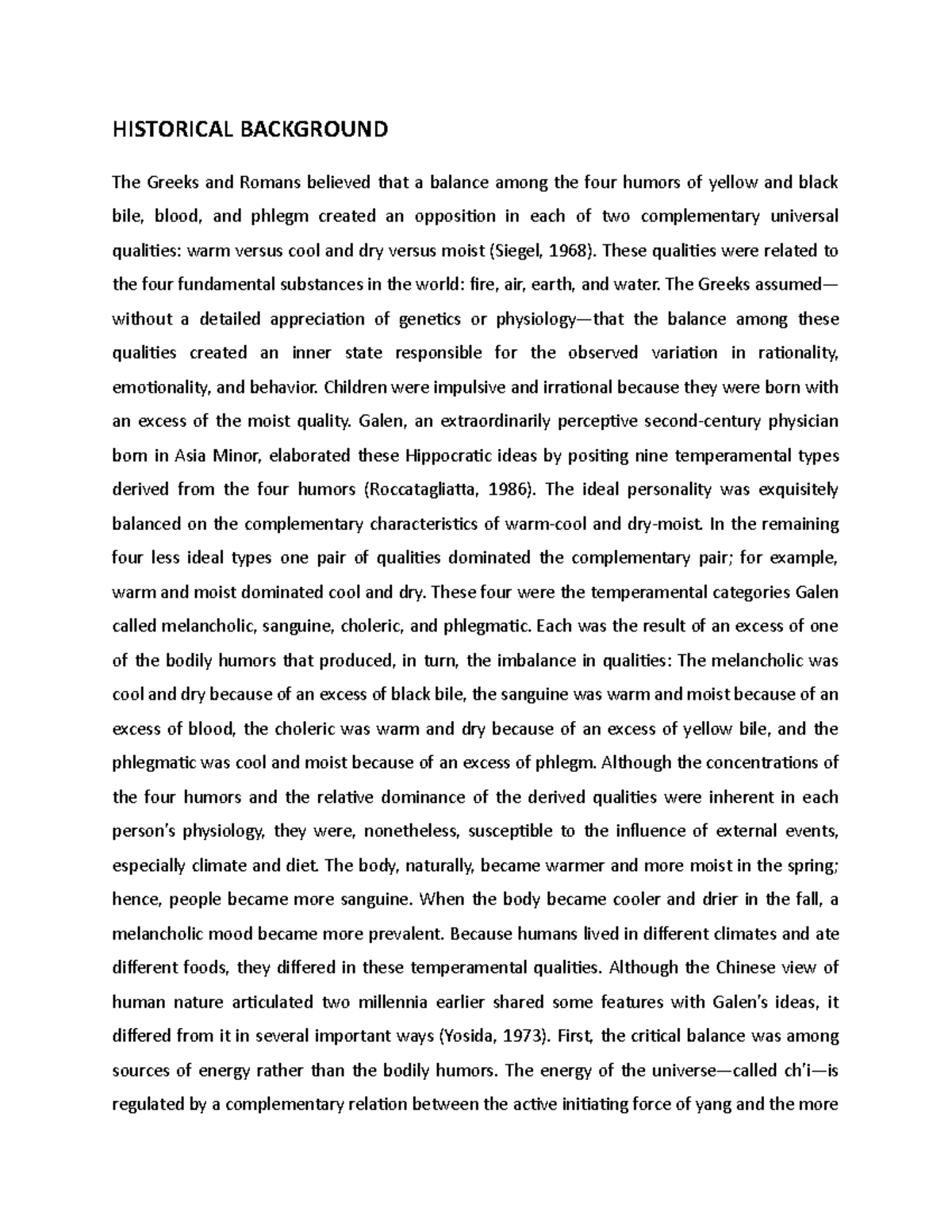 Historical Background - HISTORICAL BACKGROUND The Greeks and Romans ...