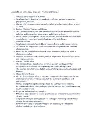 Geo 6 - Notes for geography chapter 6 - Lecture Notes for Geology ...