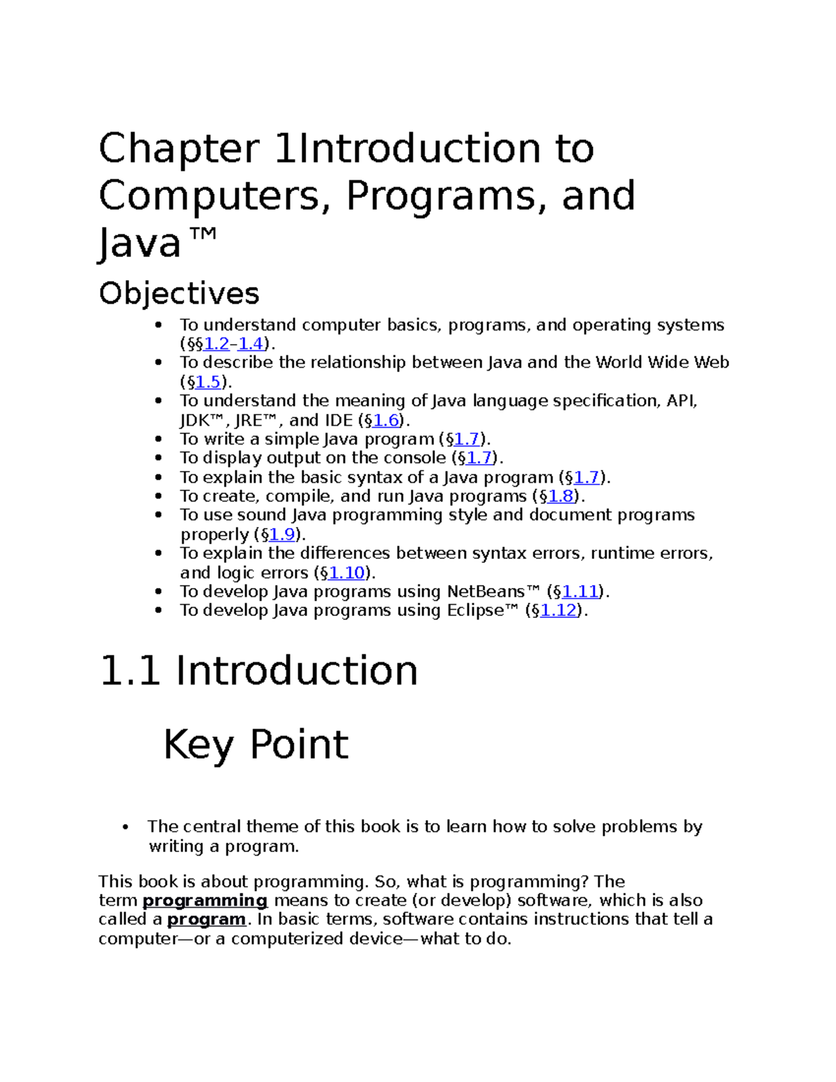 CSC 130 chapters - Chapter 1Introduction to Computers, Programs, and Java™ Objectives To - Studocu