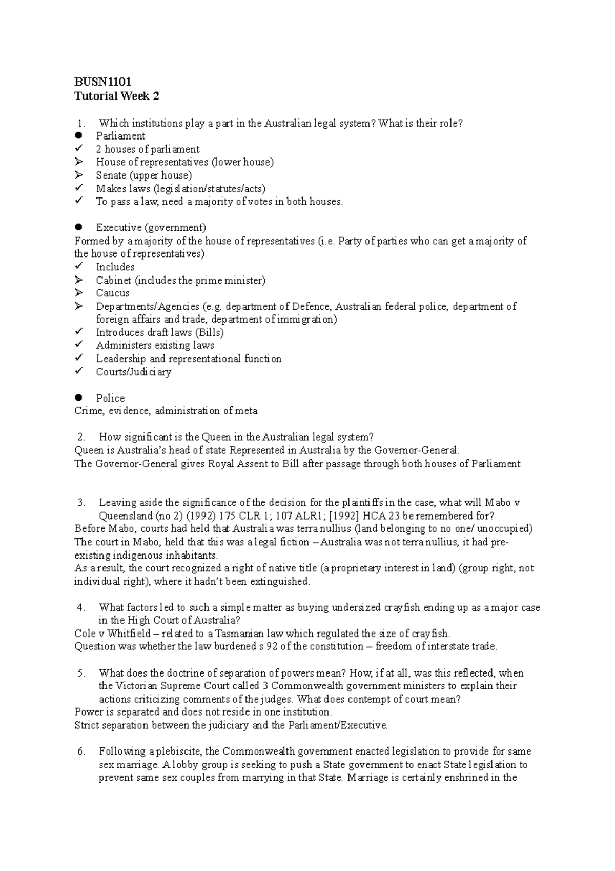 Tutorial Week 2 Week 2 Question Busn1101 Tutorial Week 2 1 Which Institutions Play A Part