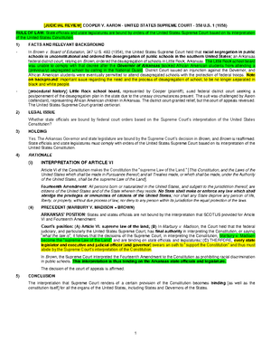 DETAILED Case brief & class notes: US v. Morrison (violence and powers ...