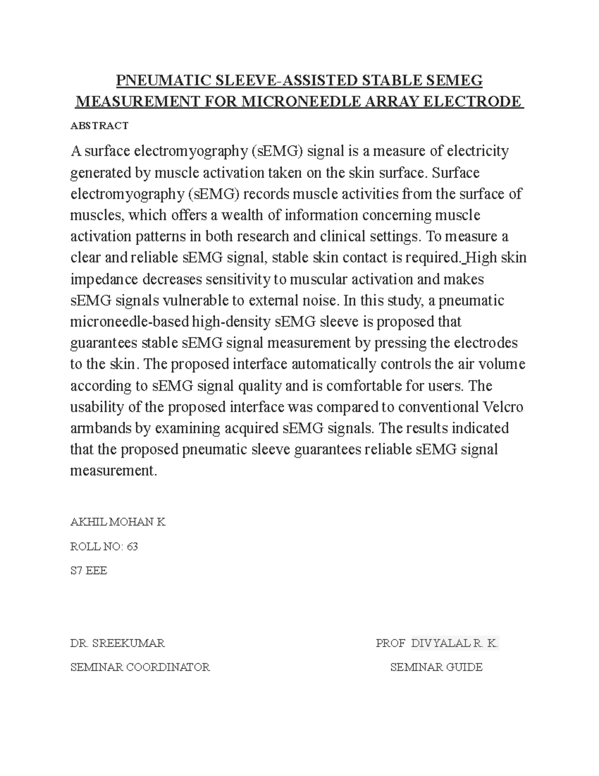 Pneumatic Sleeve - PNEUMATIC SLEEVE-ASSISTED STABLE SEMEG MEASUREMENT ...