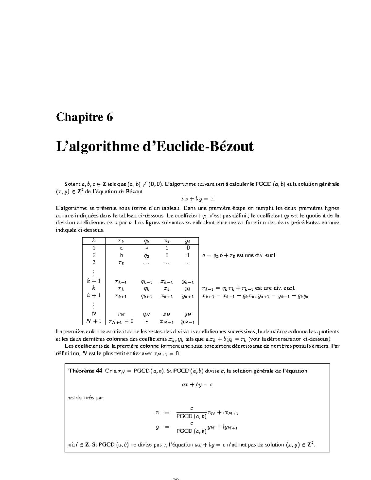 IA3 - introduction à l'arithmétique - Chapitre 6 L’algorithme d’Euclide ...