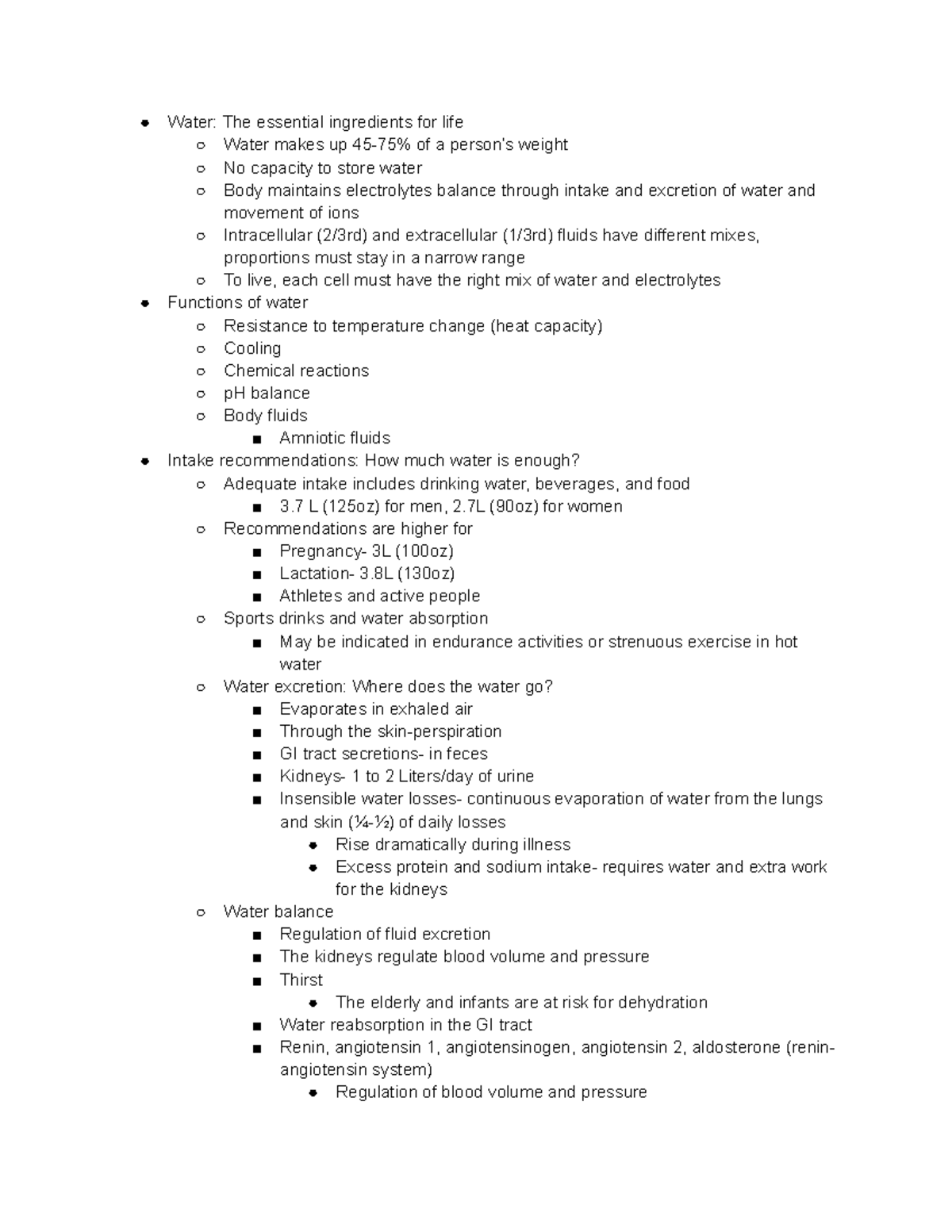 Water and Major Minerals - Water: The essential ingredients for life ...