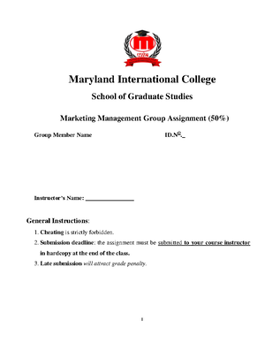 Appendix 1 Marketing Plan - A Marketing Plan The Marketing Plan: An ...