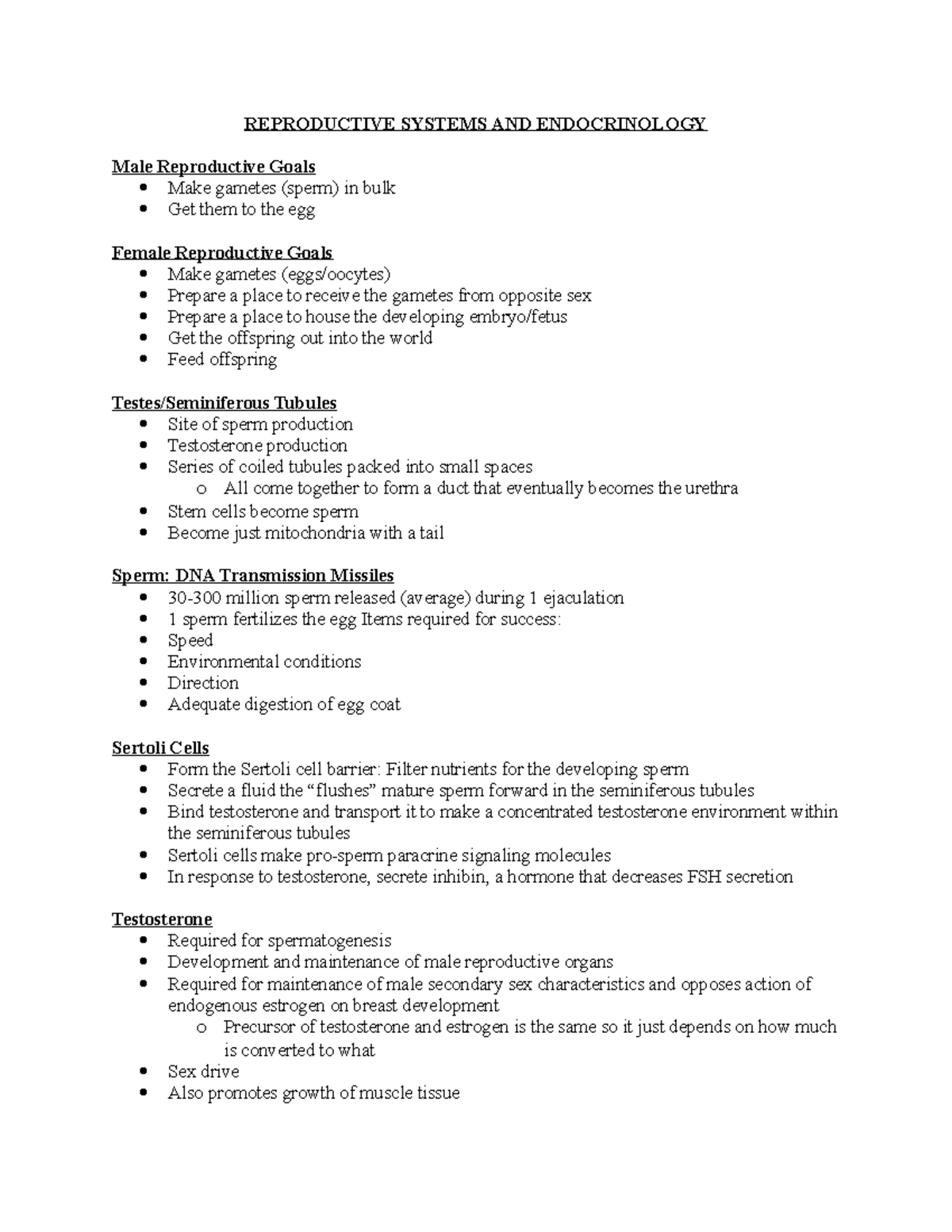 Reproductive Systems AND Endocrinology - REPRODUCTIVE SYSTEMS AND ...