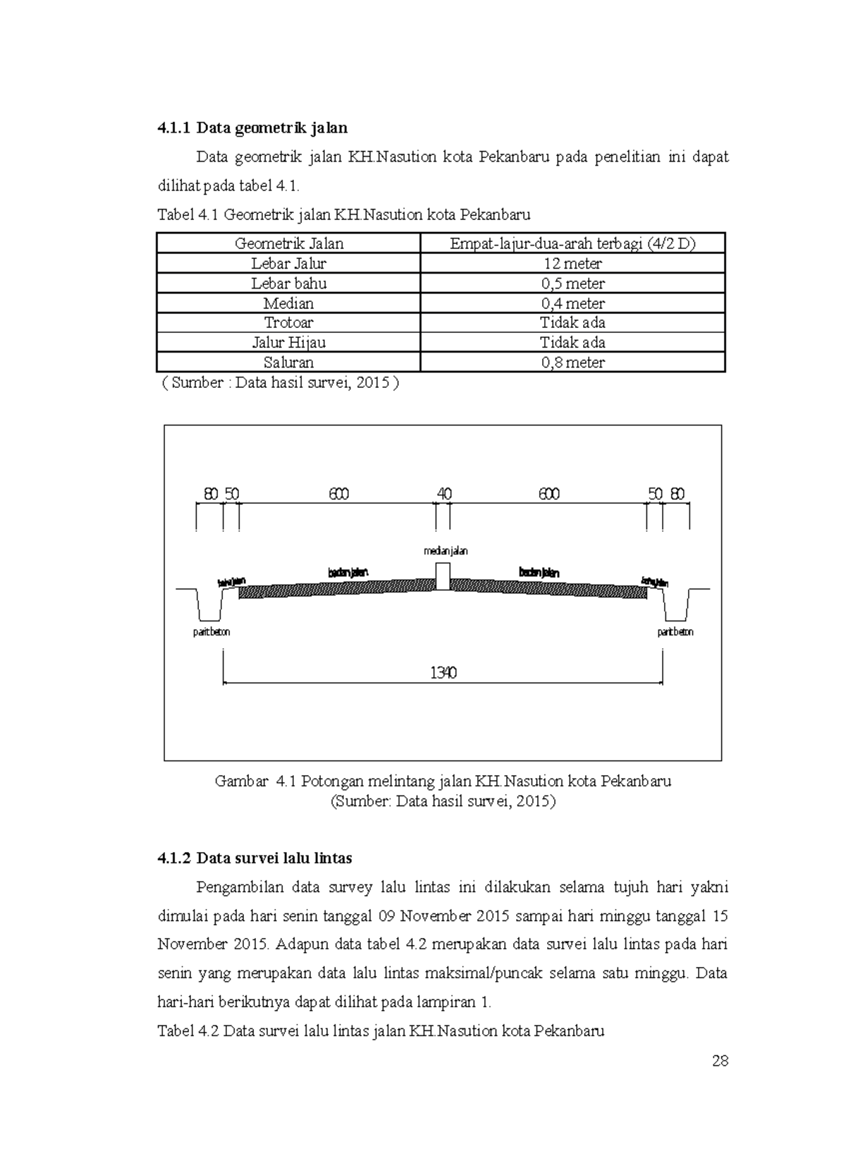 Geometrik jalan - blablabala - 4.1 Data geometrik jalan Data geometrik ...
