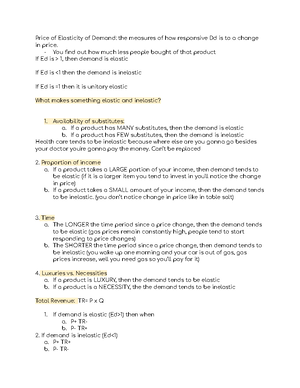 Chapter 3 - demand and supply applications - Price elasticity of demand ...