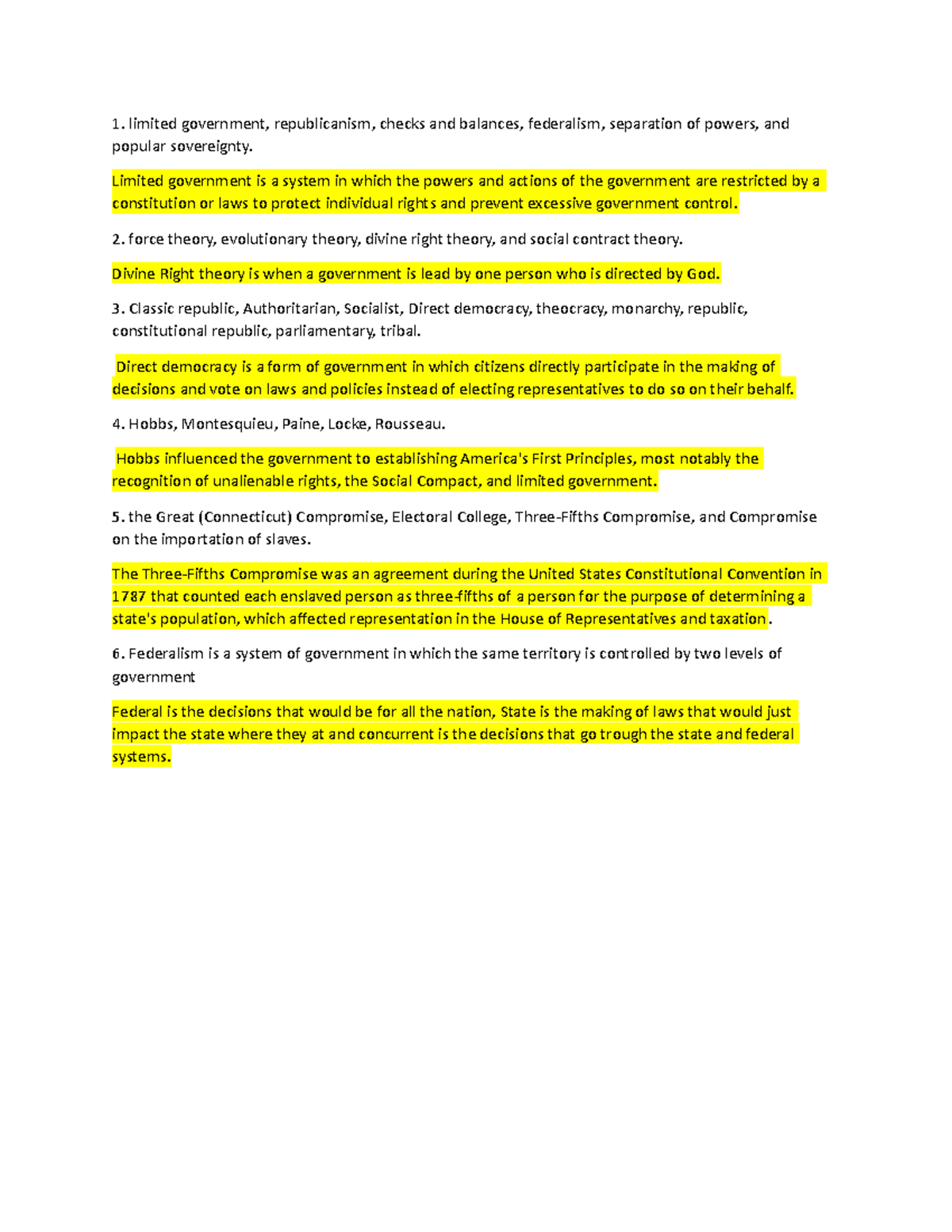 Student Exploration - limited government, republicanism, checks and ...