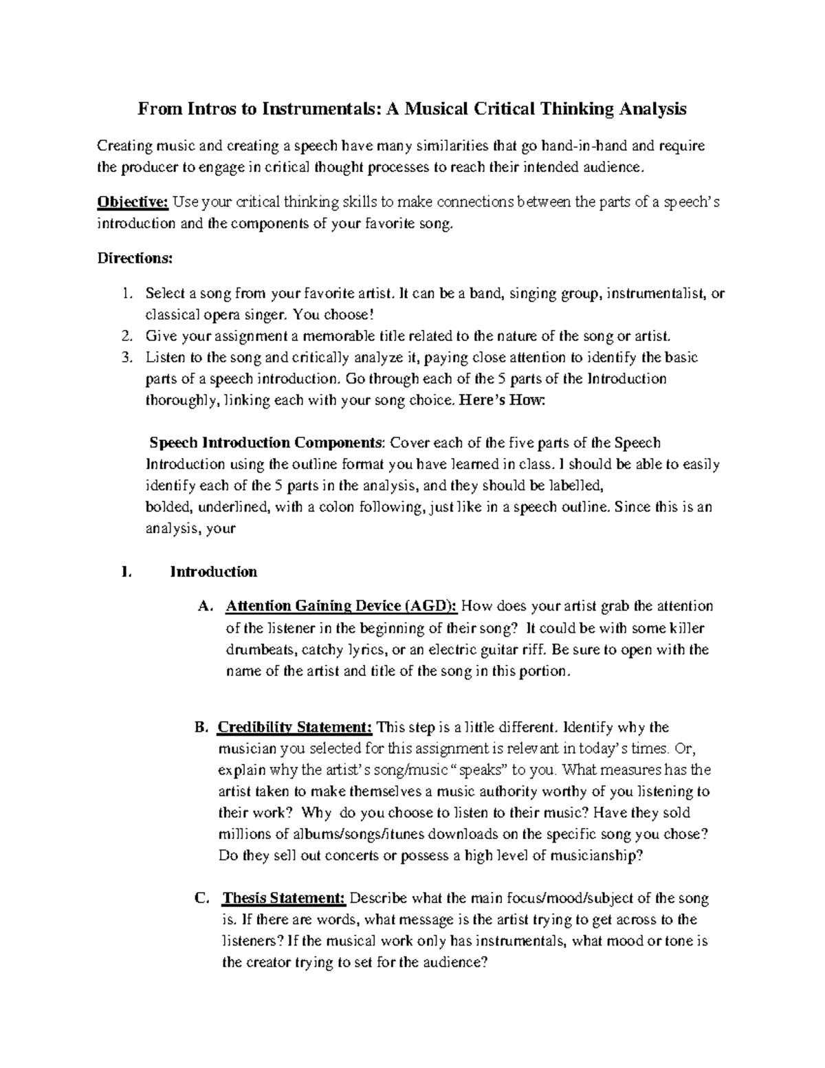 Spring 2020 Musical Critical Thinking Analysis com211 - From Intros to ...
